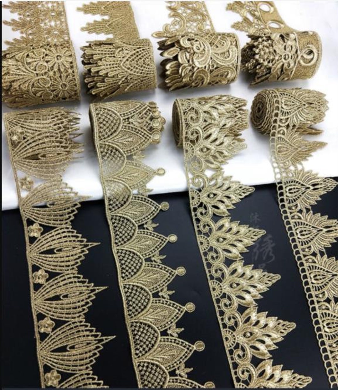 Gold Widened and Thickened Lace Lace, Crown Lace Decoration Handmade ...