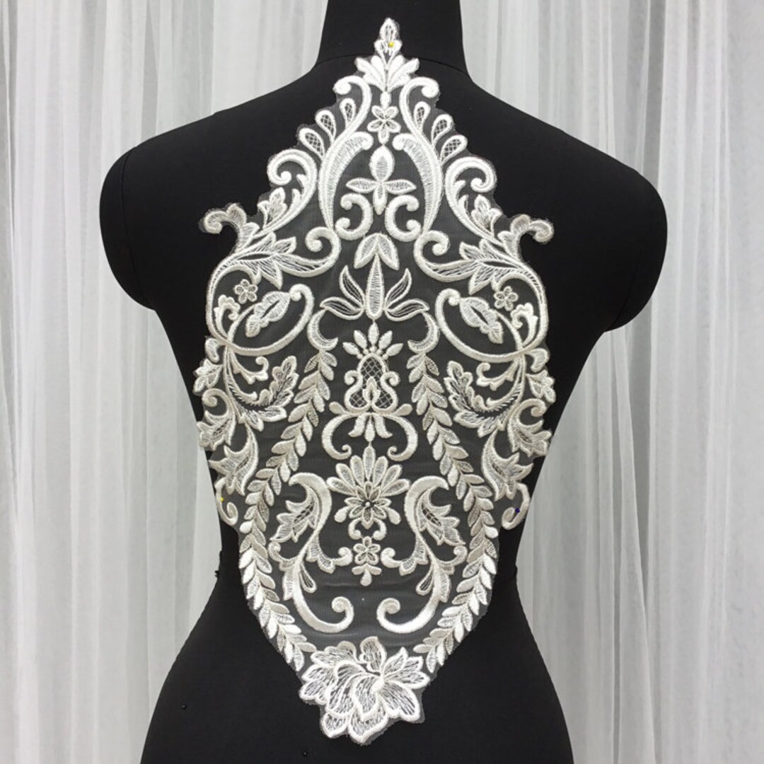 1 Ultra-luxury Fine Silver Line Applique Gray-white European Pattern ...