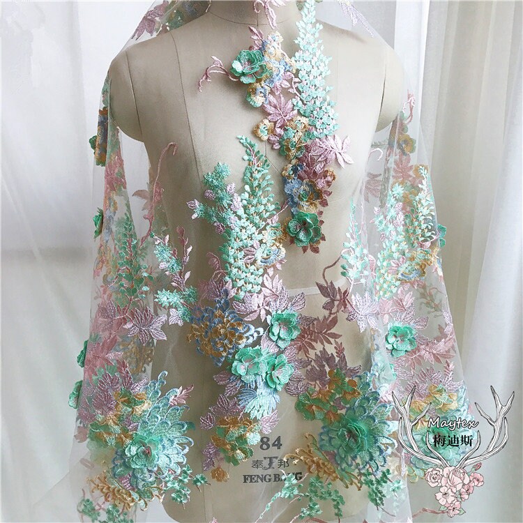 Large Applique 3d Flower Trim Applique Luxurious Color Lace | Etsy