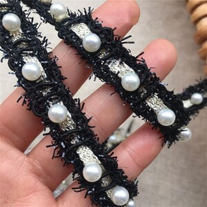 Beaded Sewing Trim, Chic Pearl Beads Trimming Lace for Dresses, Collar ...