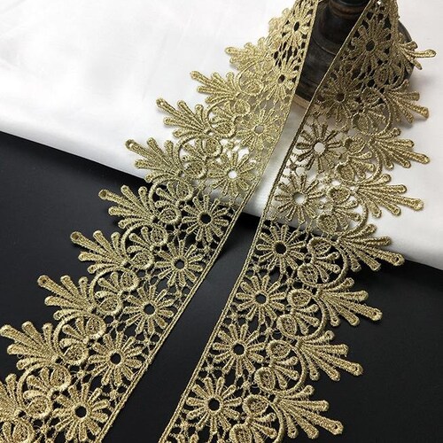 Gold / Silver Embroidery Lace Decoration DIY Wedding - Etsy