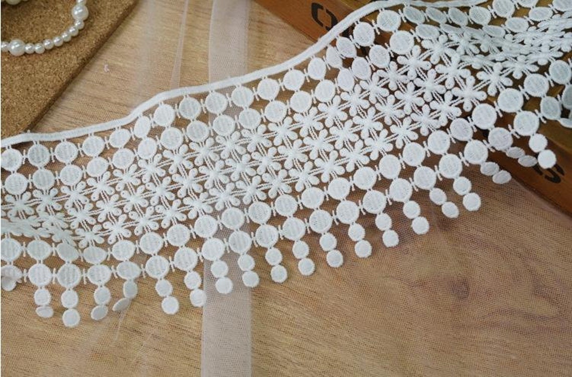 2 Yards White Milk Silk Lace Lace Dot Fringe Lace Decoration - Etsy