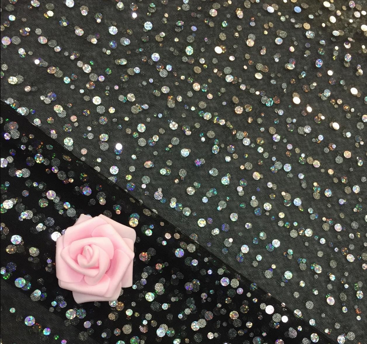 Beautiful Colorful Rhinestone Shiny Lace Fabric Suitable for - Etsy Canada