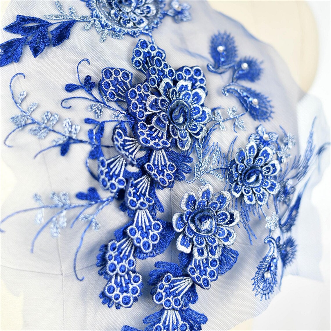 Very Delicate Royal Blue 3d Handmade Beaded Hot Drilling - Etsy