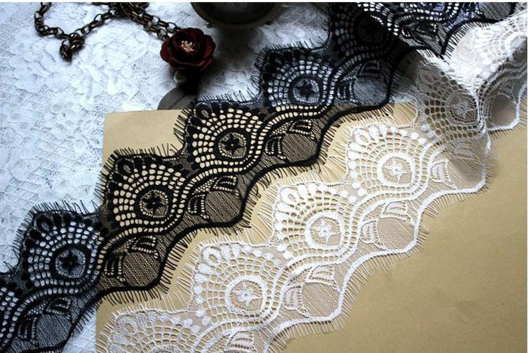 3 M French Lace, Chantilly Lace, Bridal Lace, Wedding Lace, Fan-shaped ...