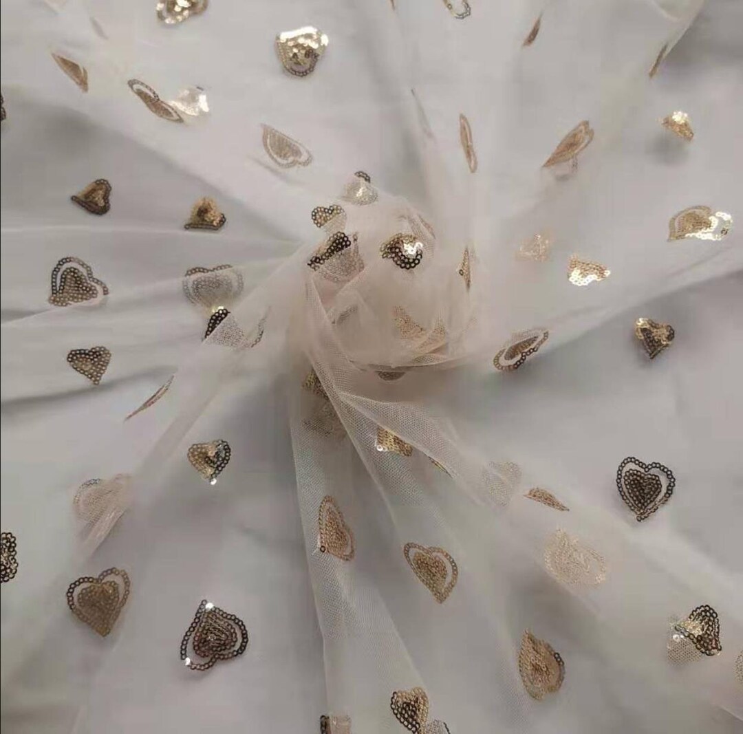 Golden Heart-shaped Tulle Fabric, Suitable for Girls' Ballerinas ...
