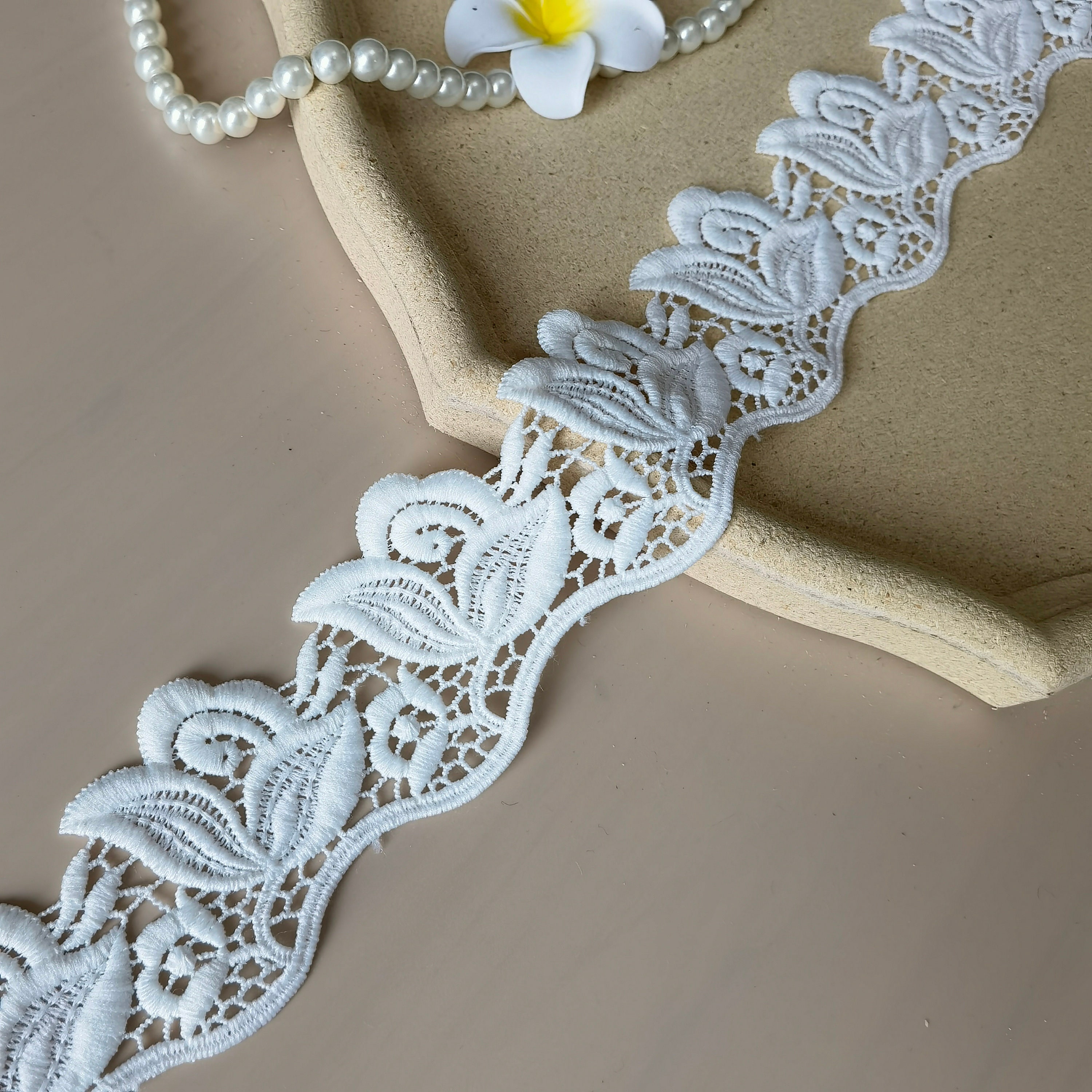 2.1 Inch Wide White Lace Venetian Lace Trim Bridal Wedding - Etsy