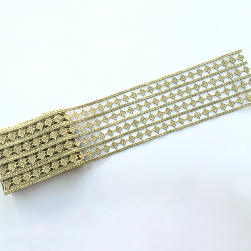 Golden Venetian Lace Elegant Rich Metallic Gold Openwork Lace | Etsy