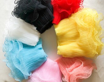 Ruffle Pleated 3 Tier White Sheer Ruffle Lace Trim sleeves - Etsy