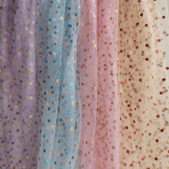 Multi-color Polka Dot Sequins Dotted on the Tulle Fabric - Etsy