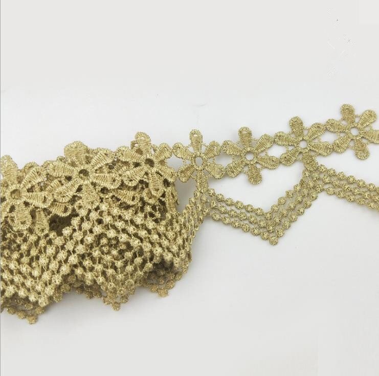 Unique Gold Lace Trim DIY Dress Cutout Trim 1 Yard | Etsy