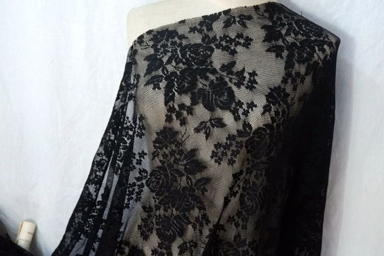 Soft Rose Lace Fabric Stretch Lace Fabric Pleated Lace Dress | Etsy