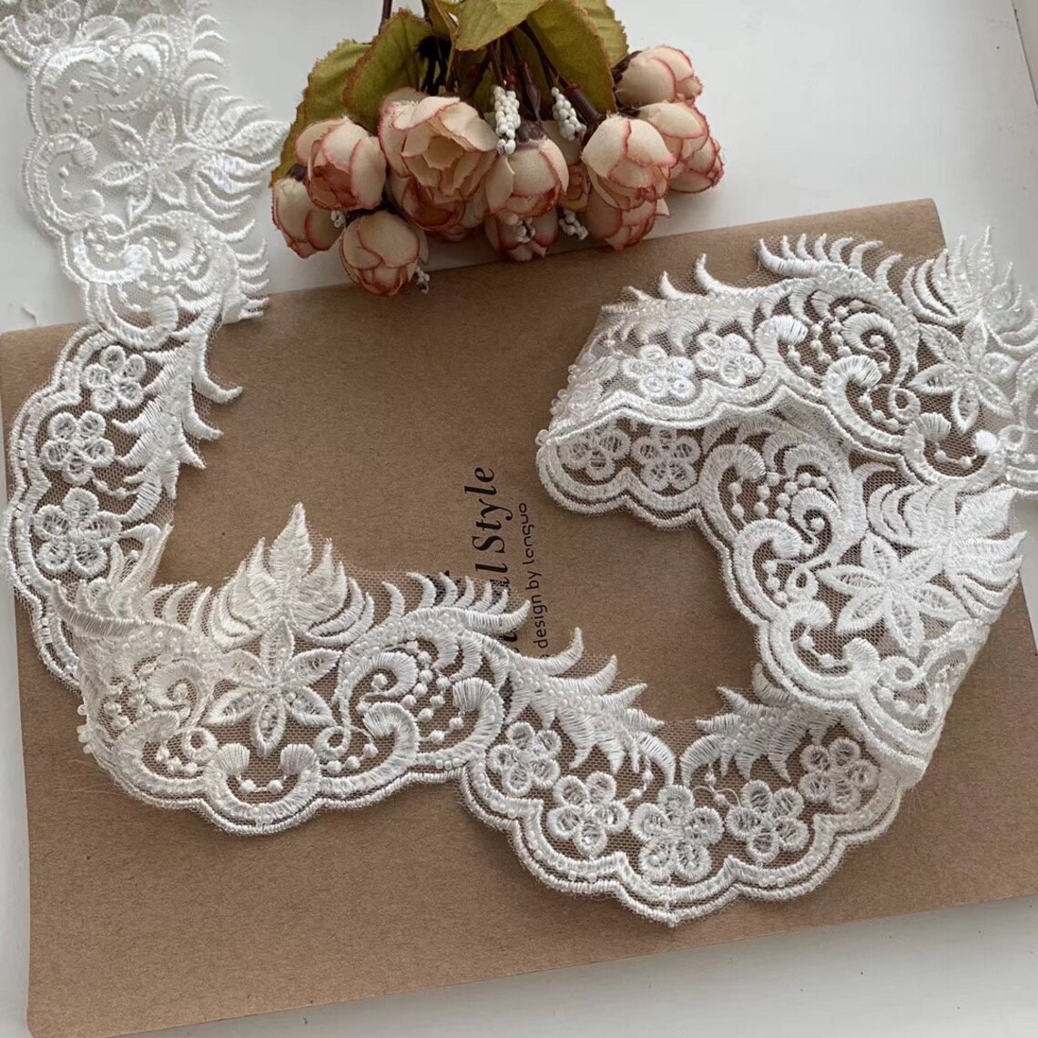 Creamy Bridal Lace Trim Wedding Veil Lace Trim Rayon - Etsy