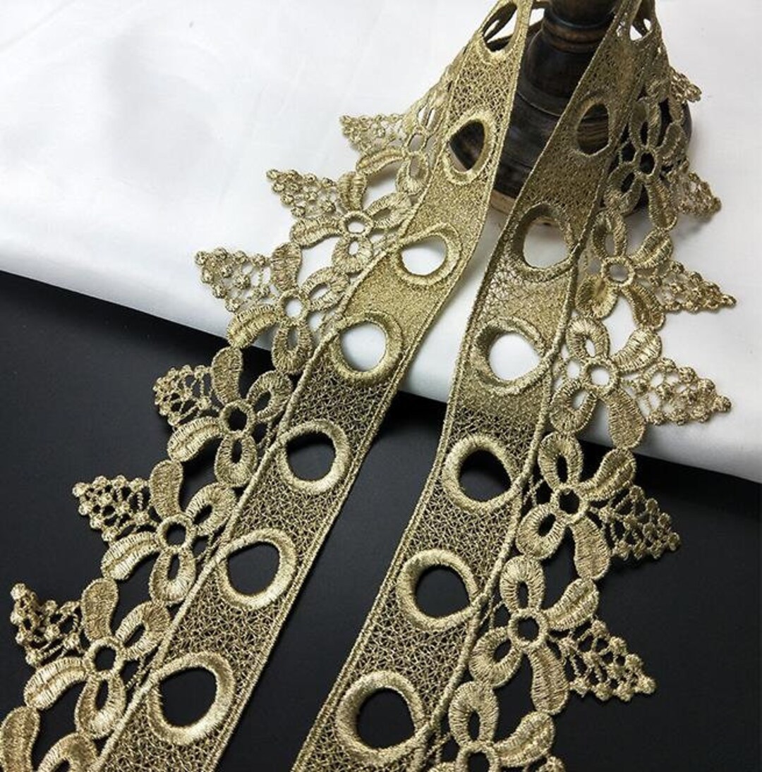 Gold / Silver Embroidery Lace Decoration, DIY Wedding Decoration Lace ...