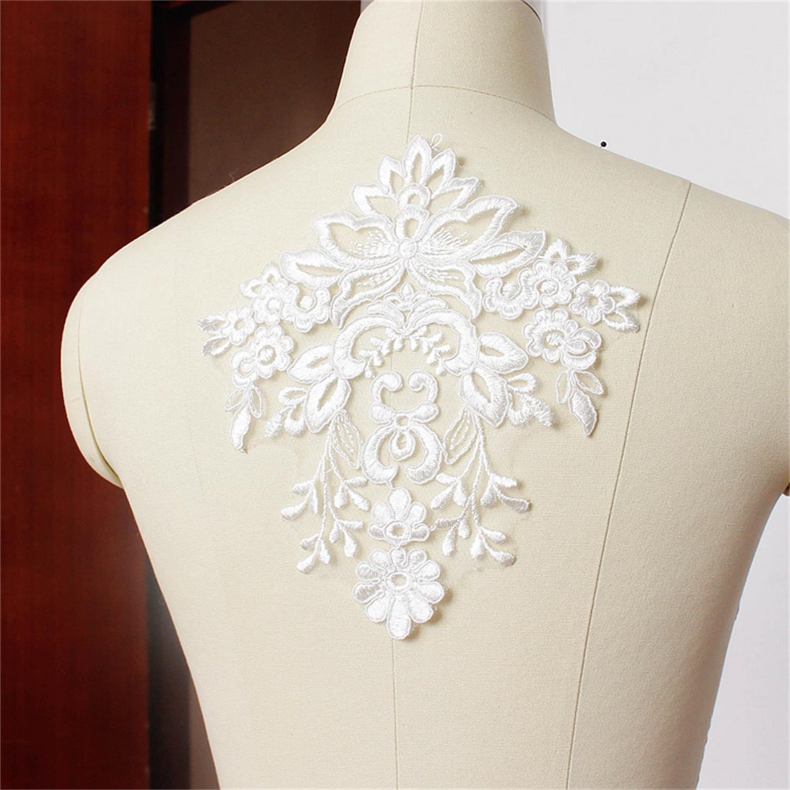 Graceful Ivory Wedding Lace Applique, Bridal Lace Applique for Wedding ...