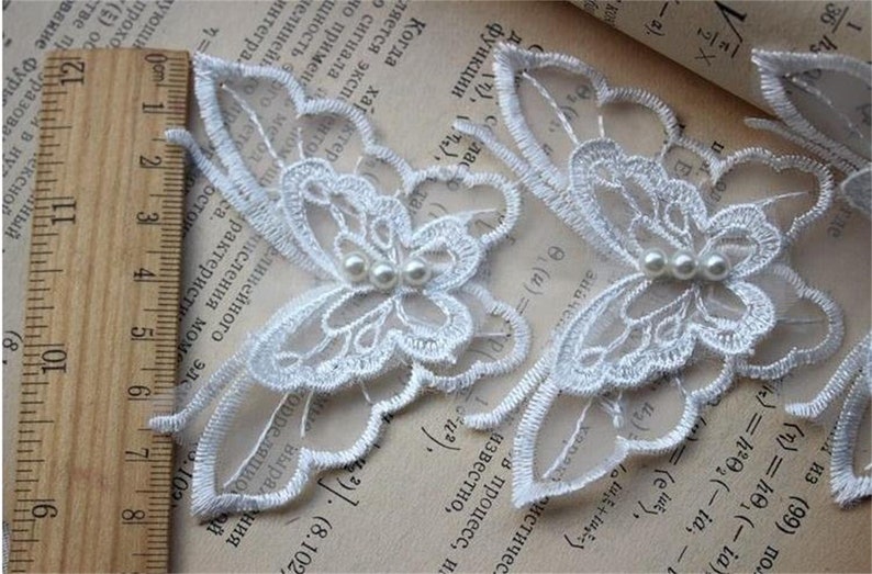 Organza Butterfly Applique Lace off White Butterfly Pearls - Etsy