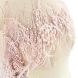 Luxury goose yellow feather sequins beaded embroidered lace | Etsy