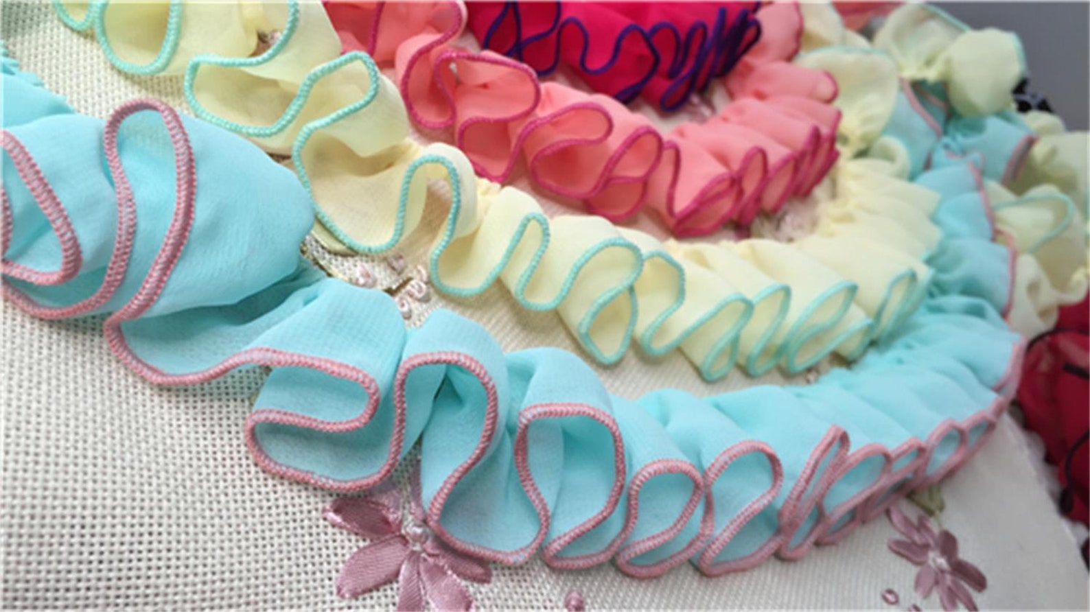 High quality Multi color pleated ribbons ruffled chiffon | Etsy