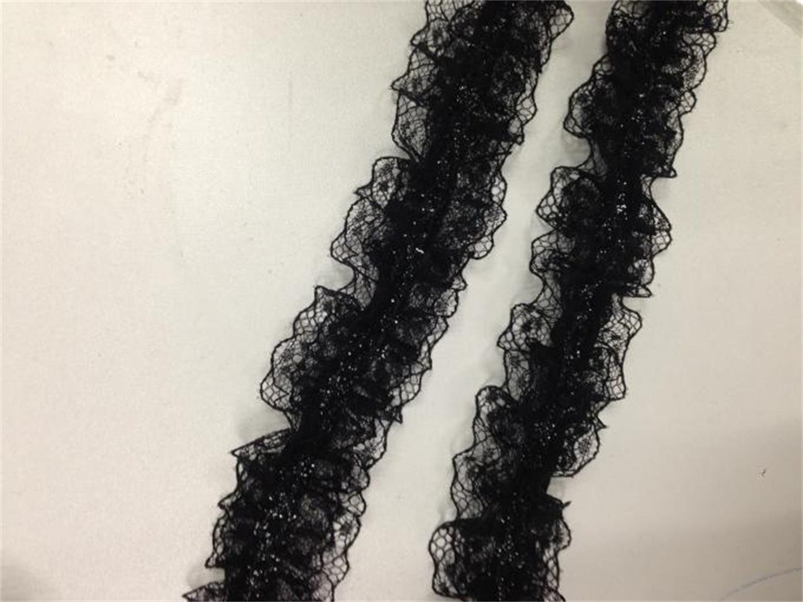 Pleated Double-folded Ruffled Lace-trimmed Embroidered Lace - Etsy