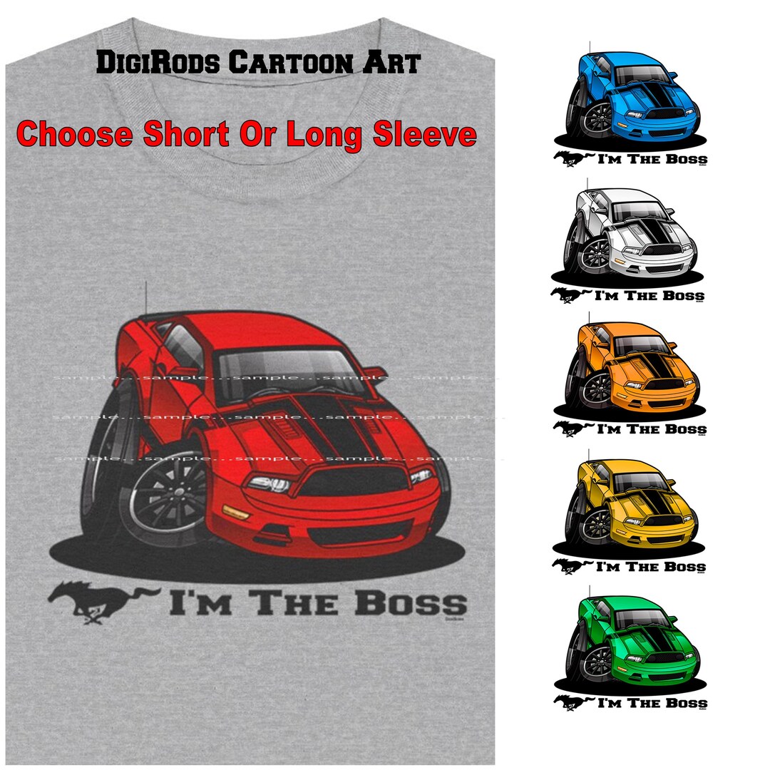 Digirods Mustang Boss 302 2012 2013 Model Year I'm the Boss Cartoon Car ...