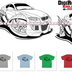 BMW 335 335i 3 Series Model Black Sketch Outline Digirods / Koolart ...