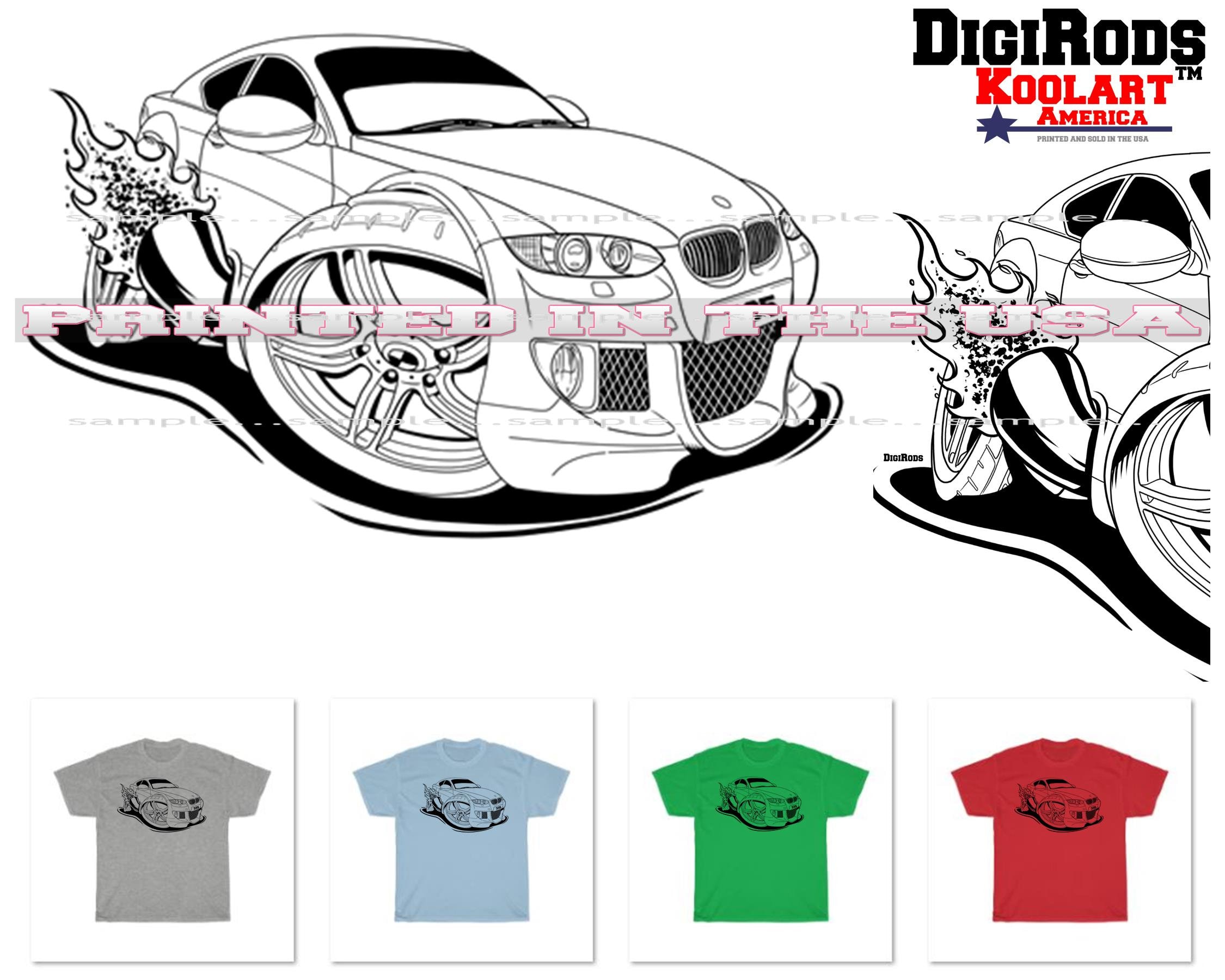BMW 335 335i 3 Series Model Black Sketch Outline Digirods / Koolart ...