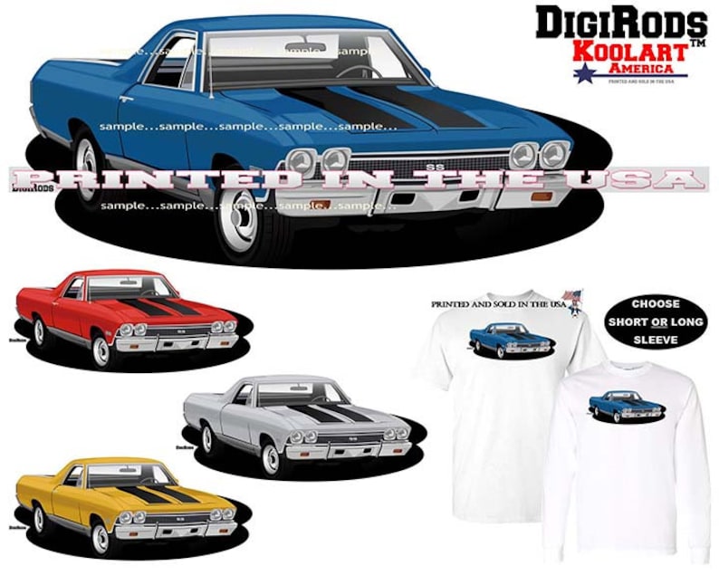 El Camino Classic Early Model Muscle Truck Car With Stripes Digirods ...