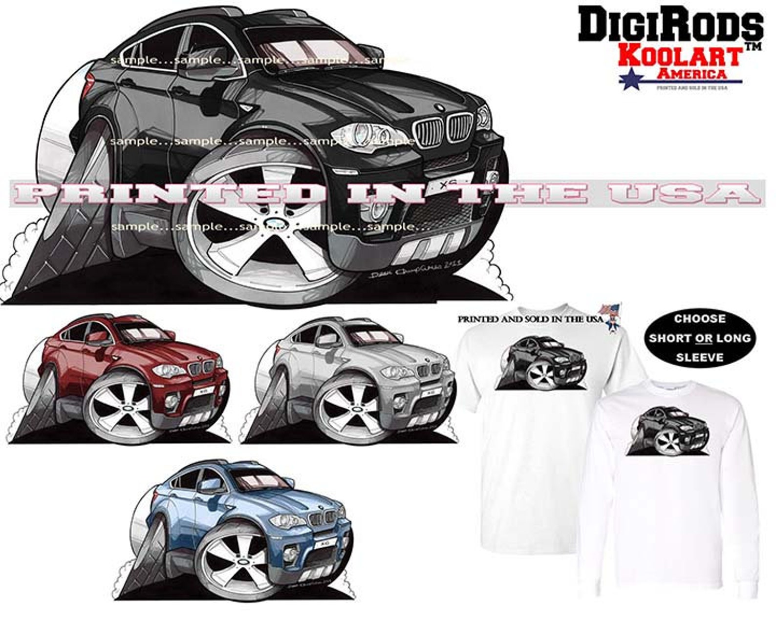BMW X6 X 6 Series SUV Model Digirods / Koolart Cartoon Car Short or ...