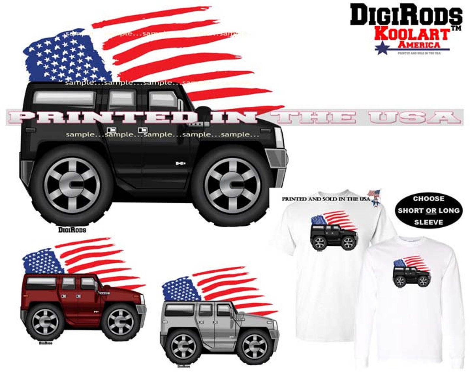 Hummer H3 SUV Truck Model USA Flag Background Digirods / - Etsy
