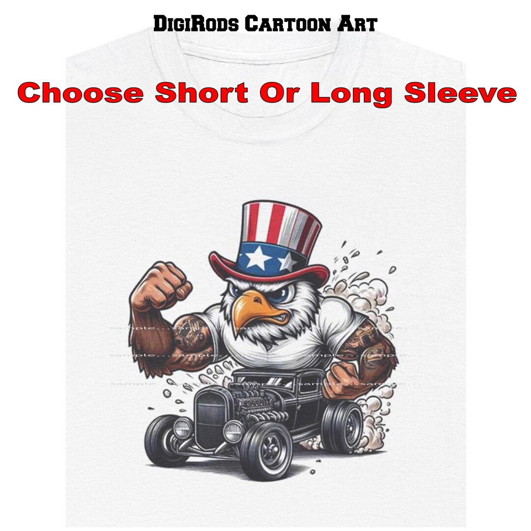 Digirods Patriotic American Eagle Vintage Hot Rod Cartoon Car Series ...