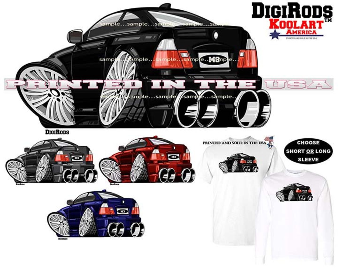 BMW M3 Model Sports Car Coupe Digirods / Koolart Cartoon Car Short or ...