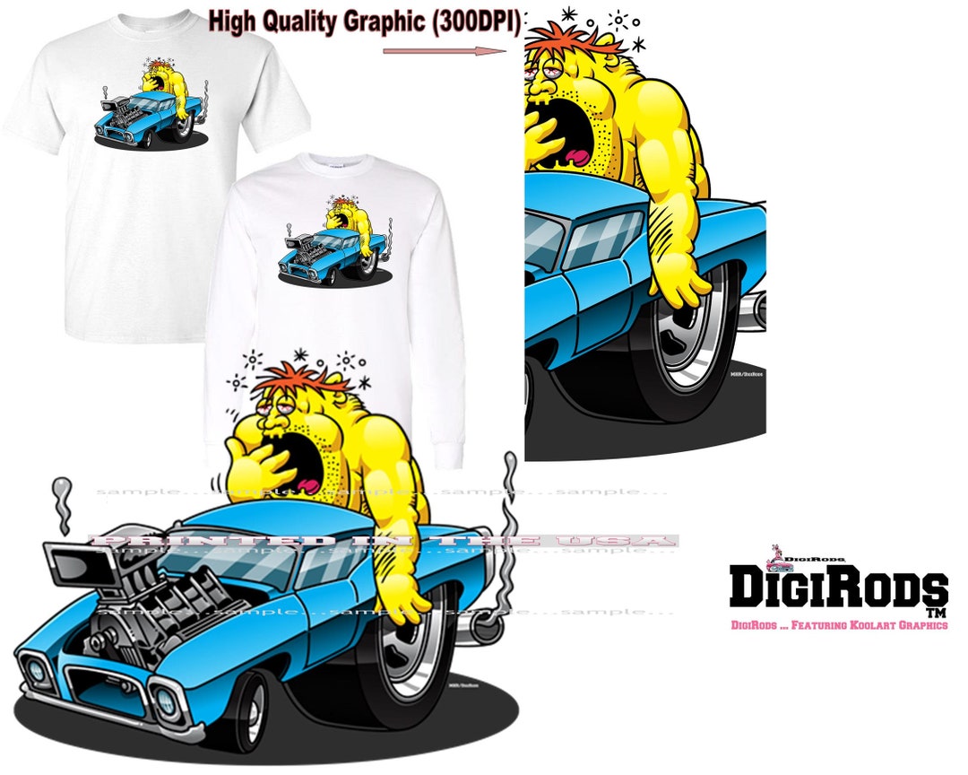 Digirods Mad Hot Rod Weary Rider Digital Graphic Reproduction Cartoon ...