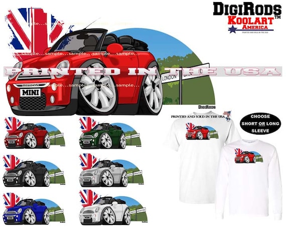 Mini Cooper Convertible Model UK Streets & Flag DigiRods / | Etsy
