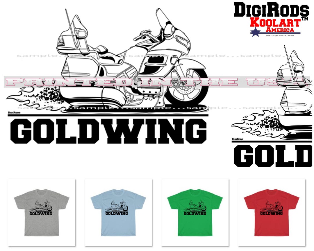 Goldwing Touring Motorcycle Classic Model Black Sketch Outline Digirods ...