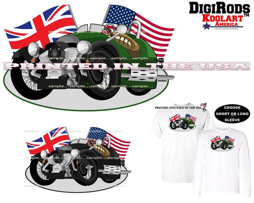 Morgan 3-wheeler 3 Wheeler British / American Flag Roadster Model ...