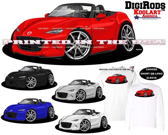 Mazda Miata MX-5 MX5 Convertible Digirods / Koolart Cartoon | Etsy