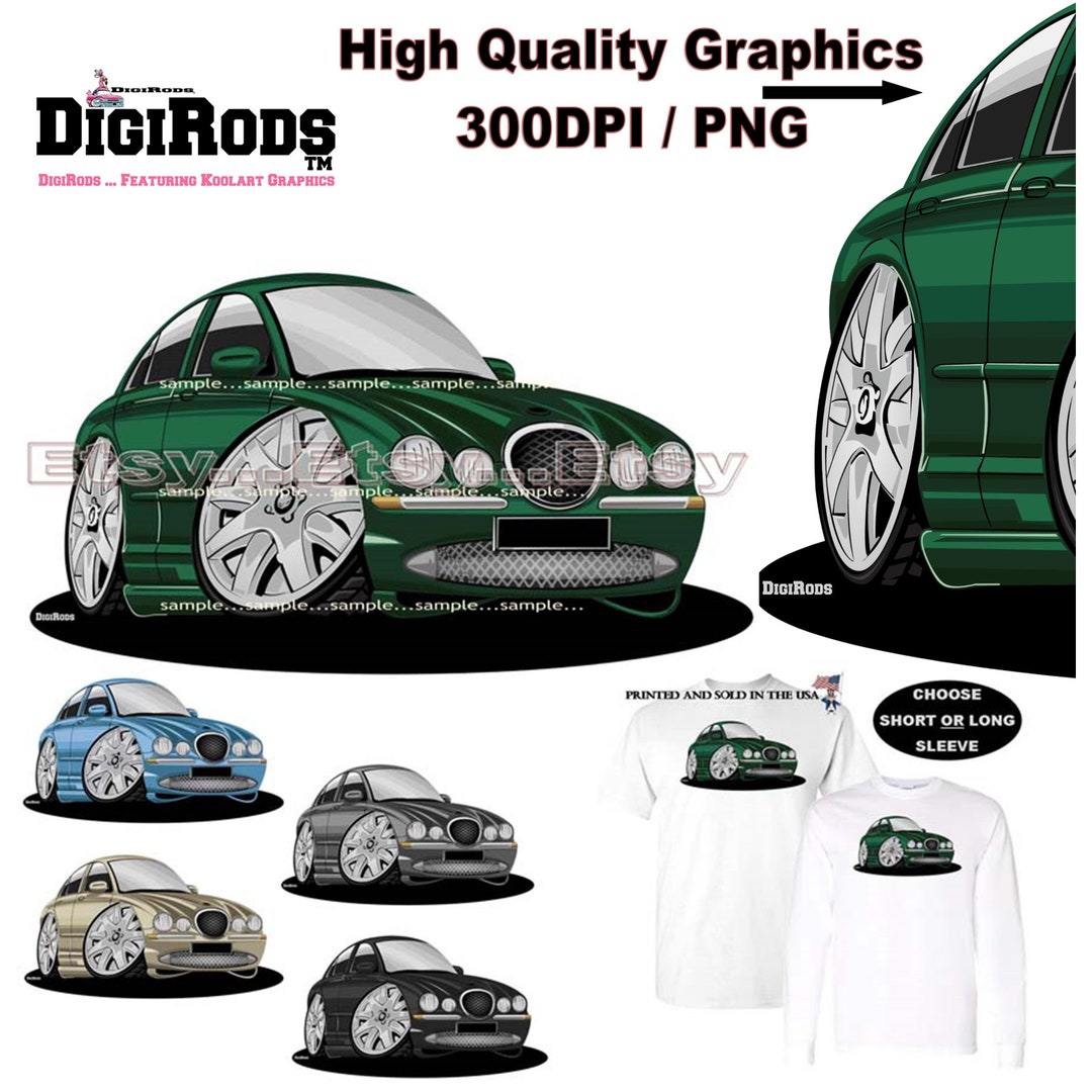 S-type S Type Classic Model Digirods / Koolart Cartoon Car Short or ...