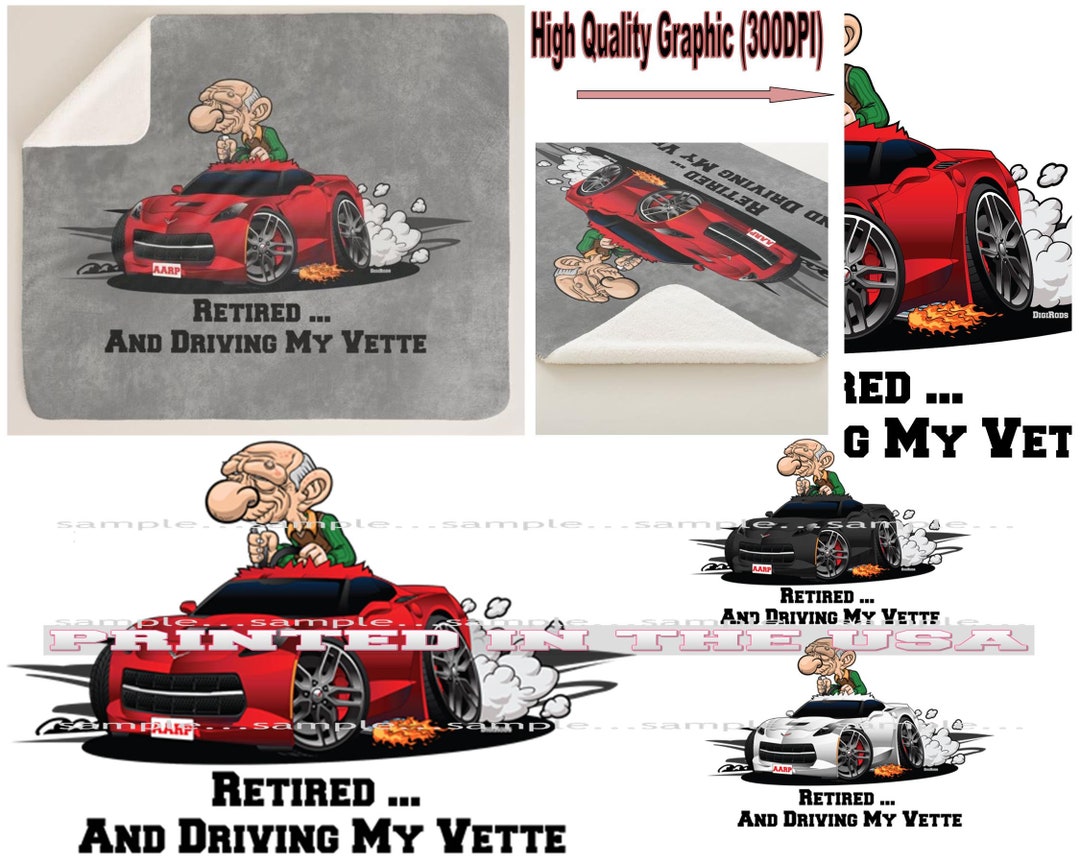 Digirods Old Man Retired Driving My Corvette C7 Model Vette - Etsy