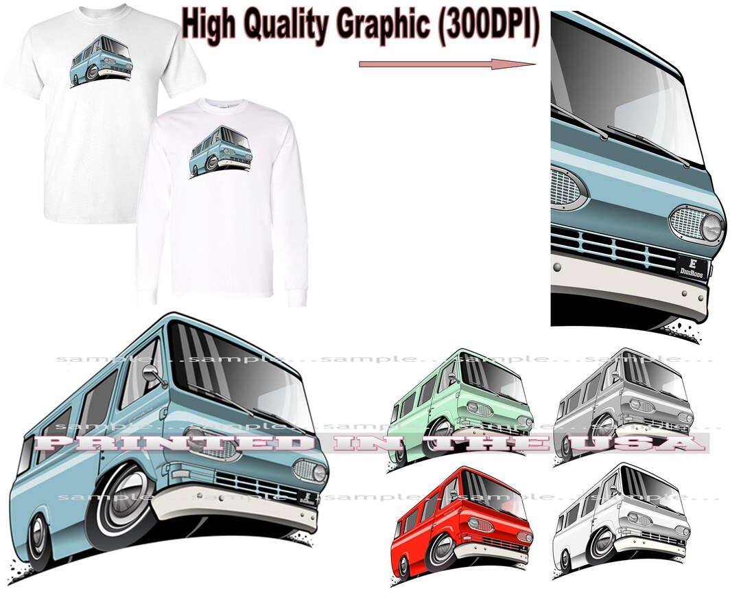 Ford Econoline E Series 1960s Classic Van Model Digirods Cartoon Car ...