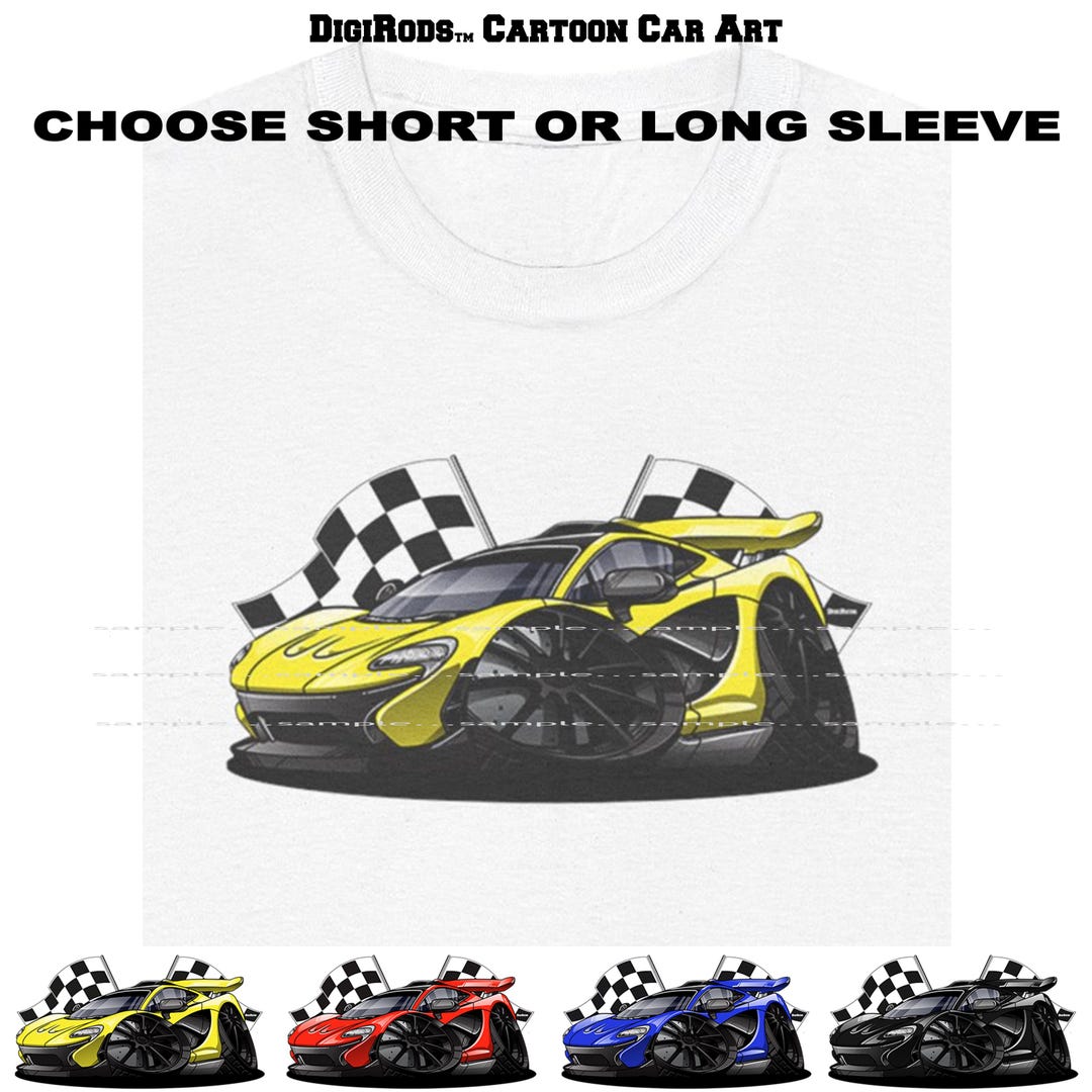 Digirods Mclaren P1 British Race Inspired Racing Flags Cartoon Car ...