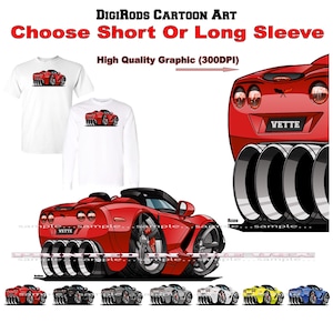 Digirods Corvette C6 Convertible Model Year Cartoon Car Short or Long ...