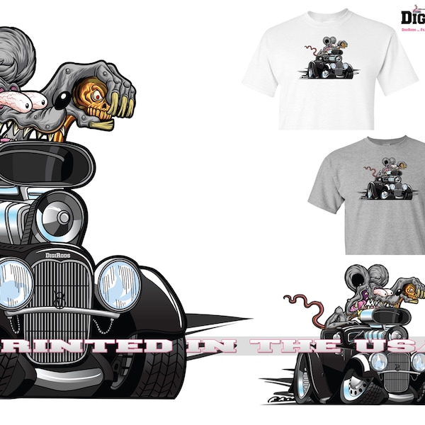 Cartoon Hot Rod Art - Etsy