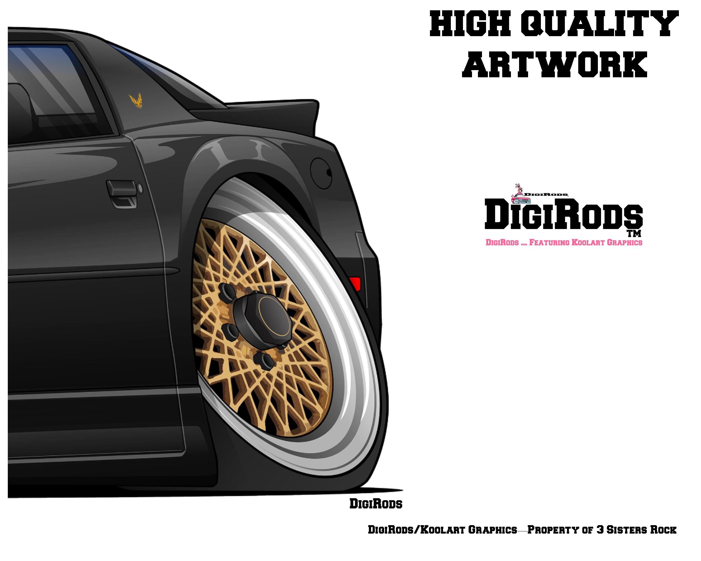 Pontiac Firebird Trans Am GTA Model Digirods / Koolart Cartoon Car Art ...
