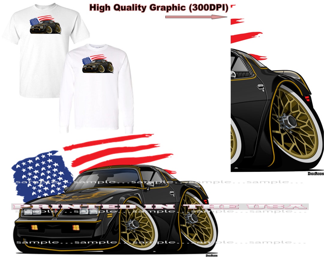 Pontiac Firebird Trans Am Black Gold Bandit Model Digirods Car Short or ...