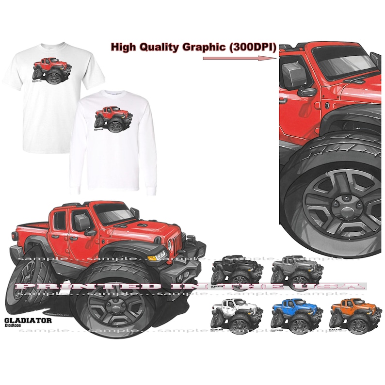 Gladiator Truck New Model 4x4 Digirods Cartoon Car Short or Long Sleeve ...