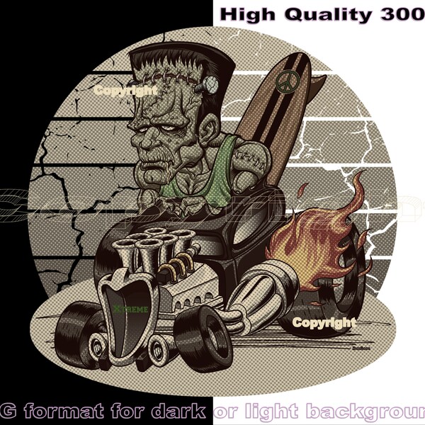 Hot Rod Monster Art - Etsy