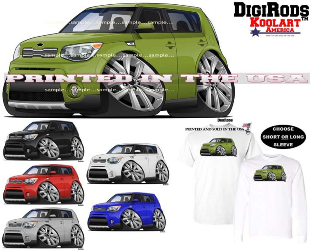 Kia Soul Popular Compact Digirods / Koolart Cartoon Car Short or Long ...