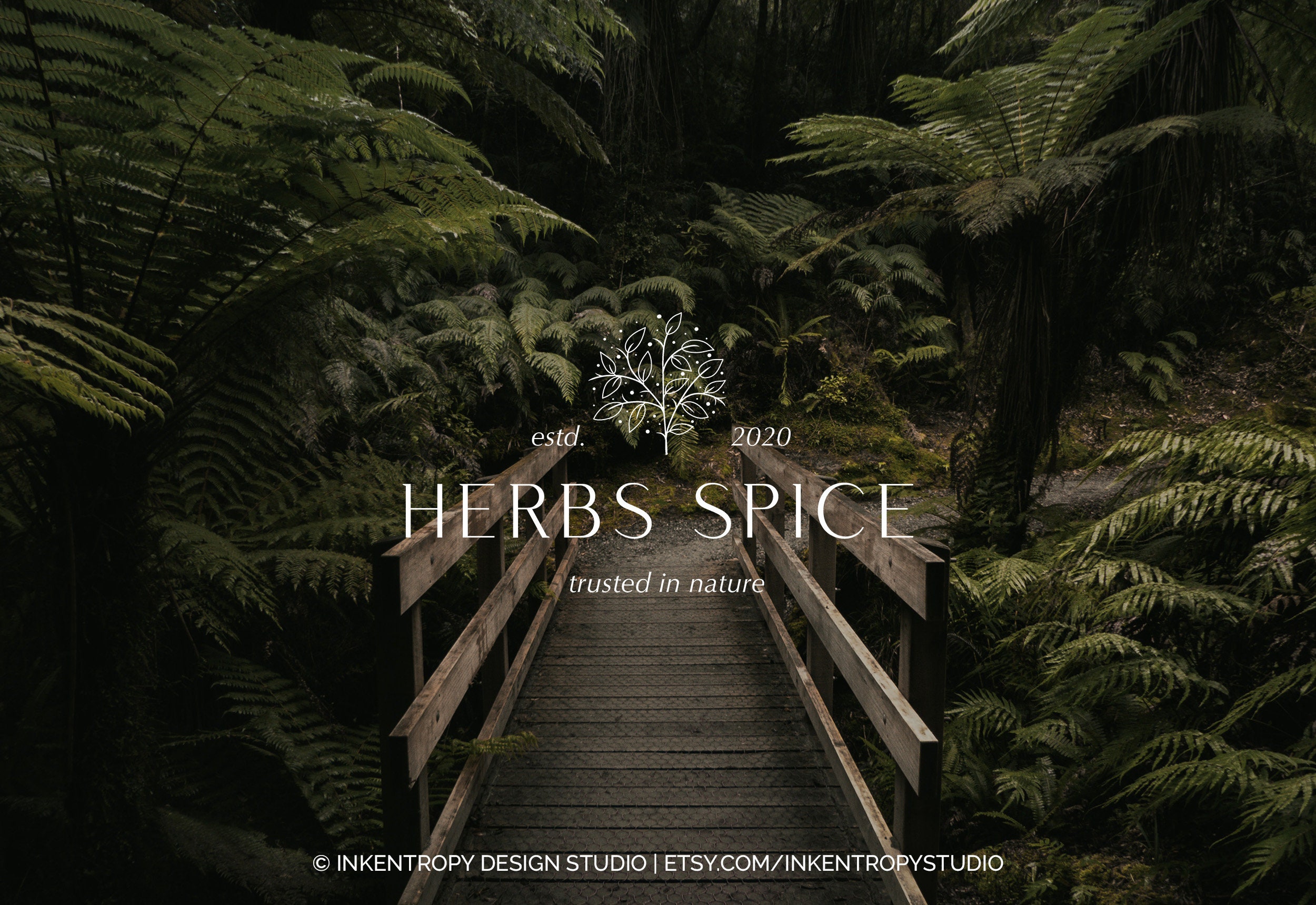 Original Hand Drawing Herbs Spice Premade Logo | Botanical Logo ...