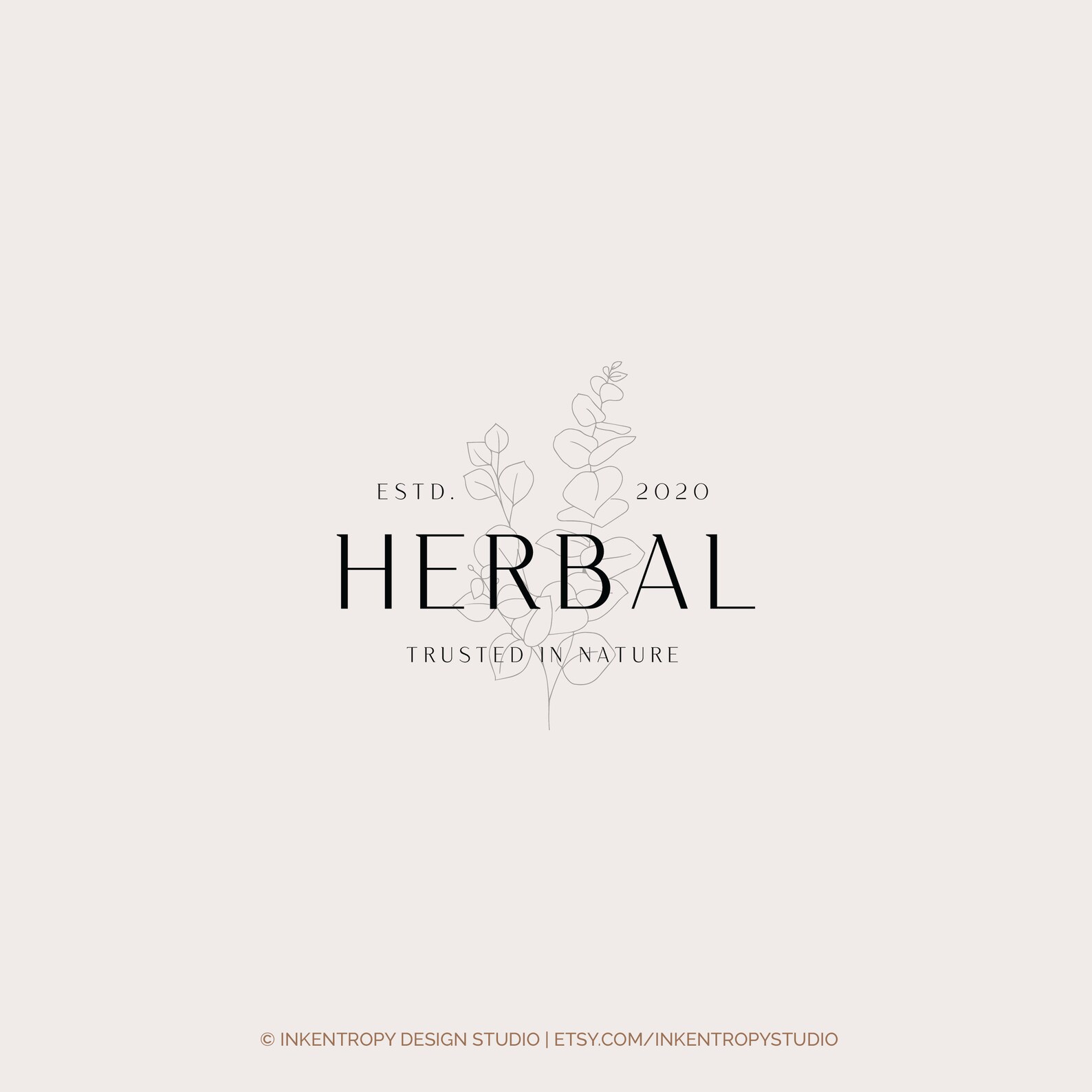 Premade Logo, Botanical Logo, Greenery Logo, Beauty Logo, Eucalyptus ...