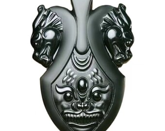 Oval Chinese Dragon Natural Black Green Jade Stone - Etsy